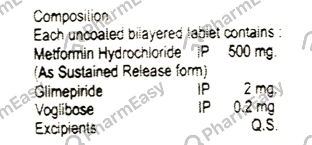 Hmet Trio 2/0.2/500mg Strip Of 10 Tablets: Uses, Side Effects, Price & Dosage | PharmEasy