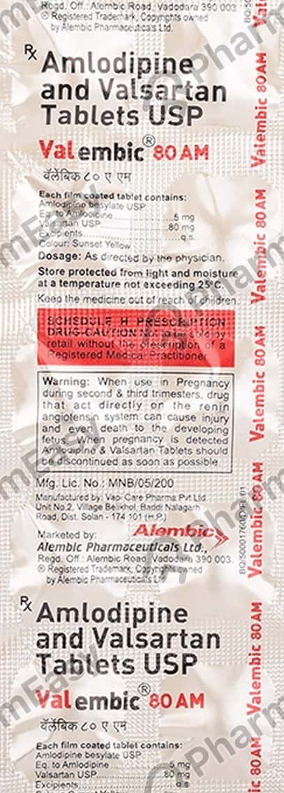 Valembic Am 80mg Strip Of 10 Tablets: Uses, Side Effects, Price ...