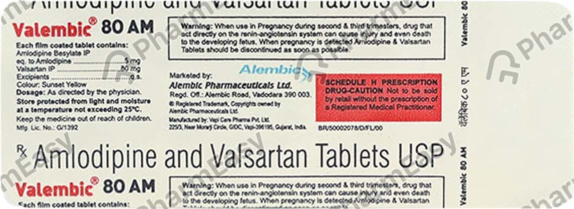 Valembic Am 80mg Strip Of 10 Tablets: Uses, Side Effects, Price ...