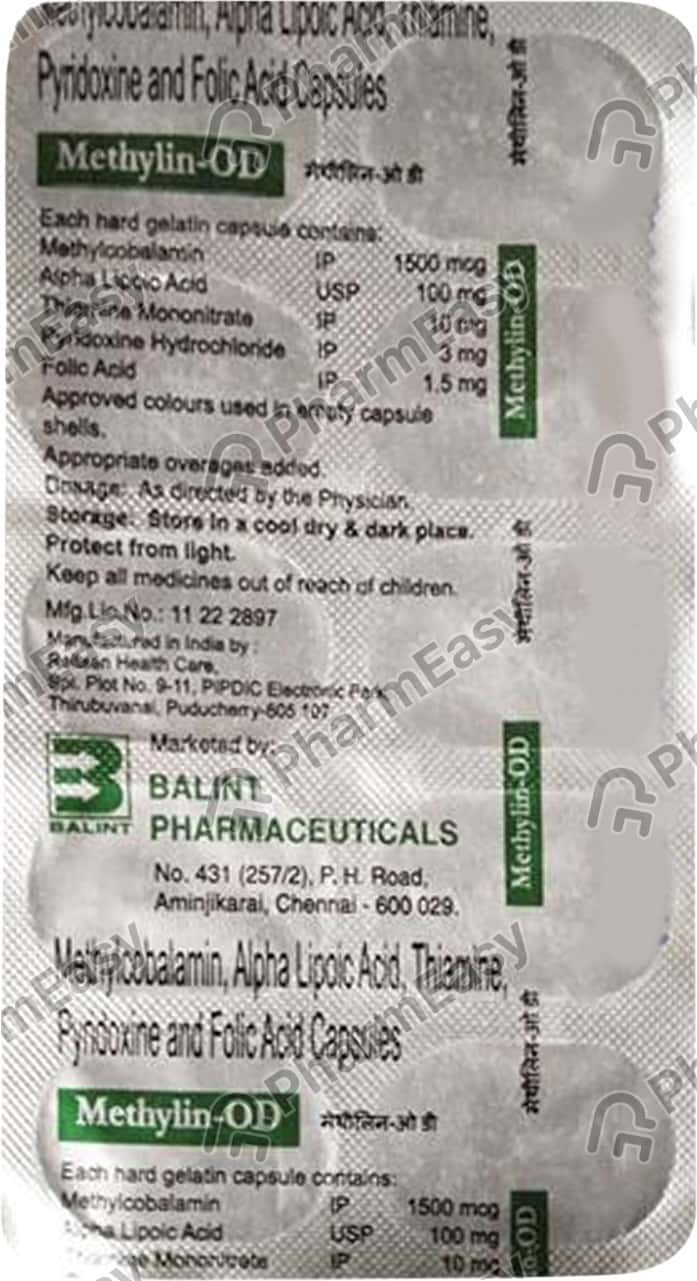 Methylin Od Strip Of 10 Capsules: Uses, Side Effects, Price & Dosage ...
