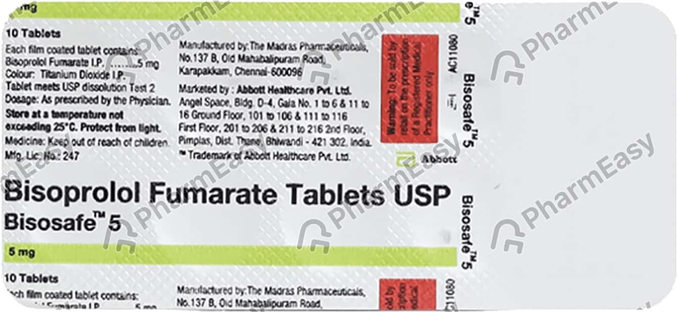 Bisosafe 5 MG Tablet (10): Uses, Side Effects, Price & Dosage | PharmEasy