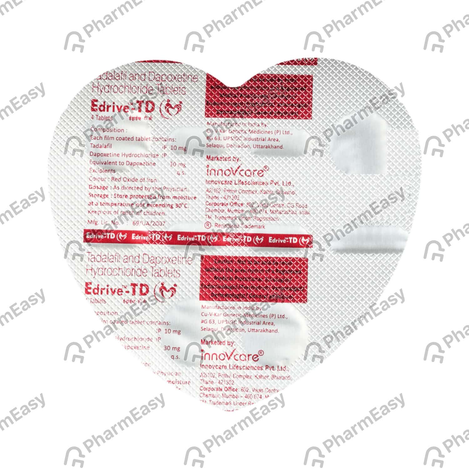 Edrive Td 10/30mg Strip Of 4 Tablets: Uses, Side Effects, Price ...