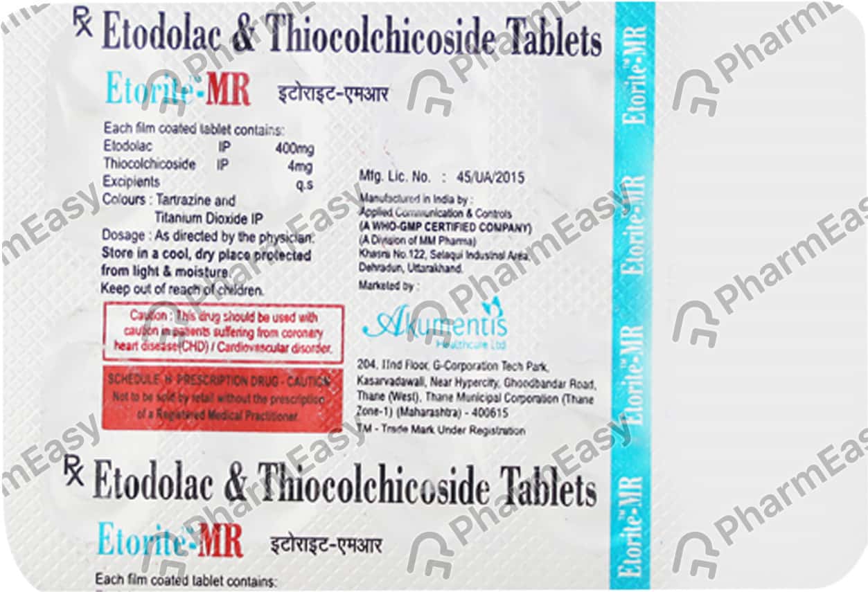 Buy Etorite Mr Strip Of 10 Tablets Online at Flat 15% OFF | PharmEasy