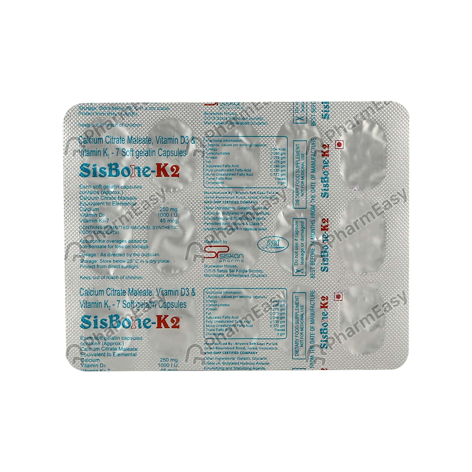 Buy Sisbone K2 Cap 15'S Online at Flat 18% OFF* | PharmEasy