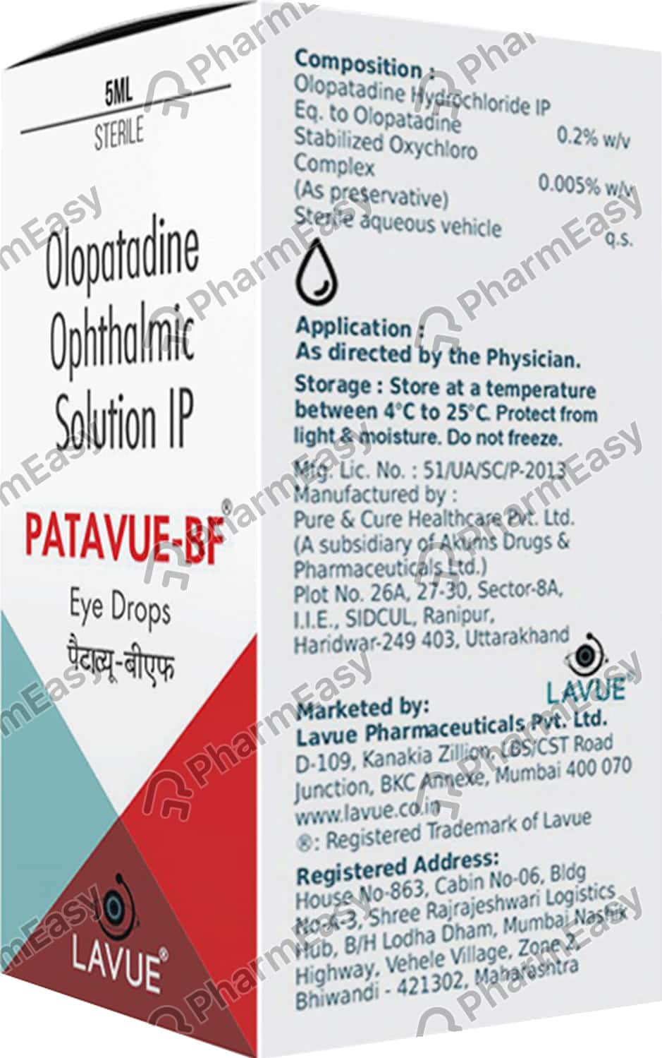Patavue Bf 0.2 %W/V Eye Drop (5): Uses, Side Effects, Price & Dosage ...