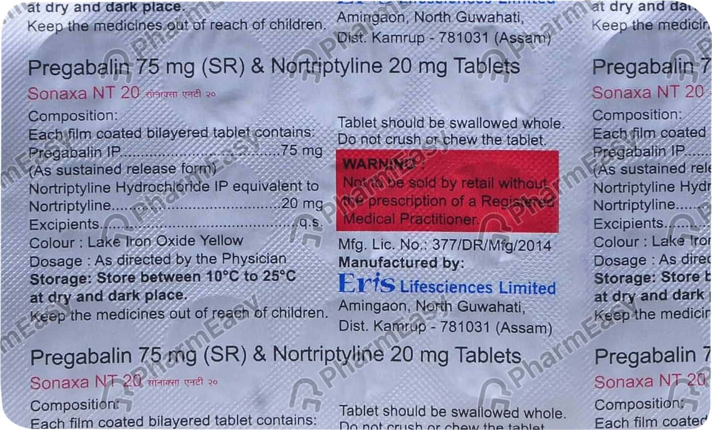 Sonaxa Nt 20mg Strip Of 15 Tablets: Uses, Side Effects, Price & Dosage ...