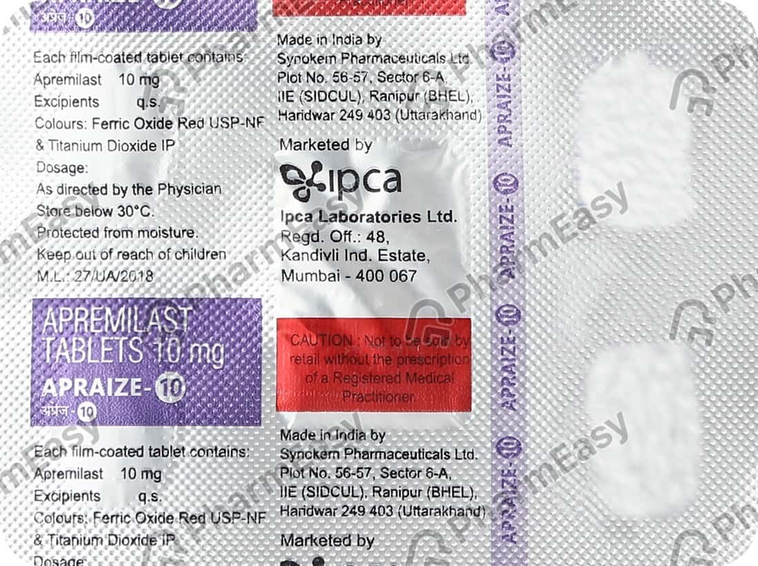 Apraize 10 MG Tablet (4): Uses, Side Effects, Price & Dosage | PharmEasy