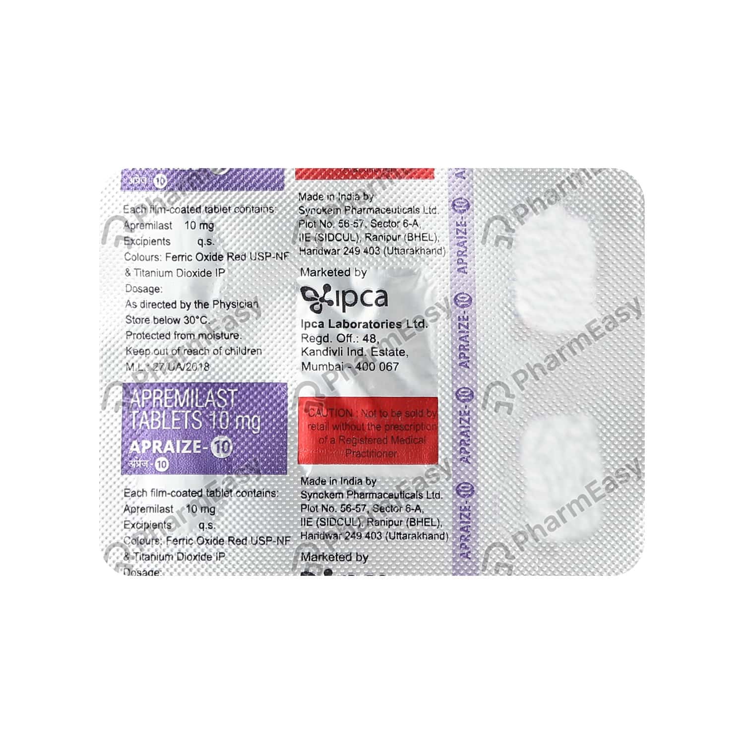 Buy Apraize 10 MG Tablet (4) Online at Flat 18% OFF* | PharmEasy