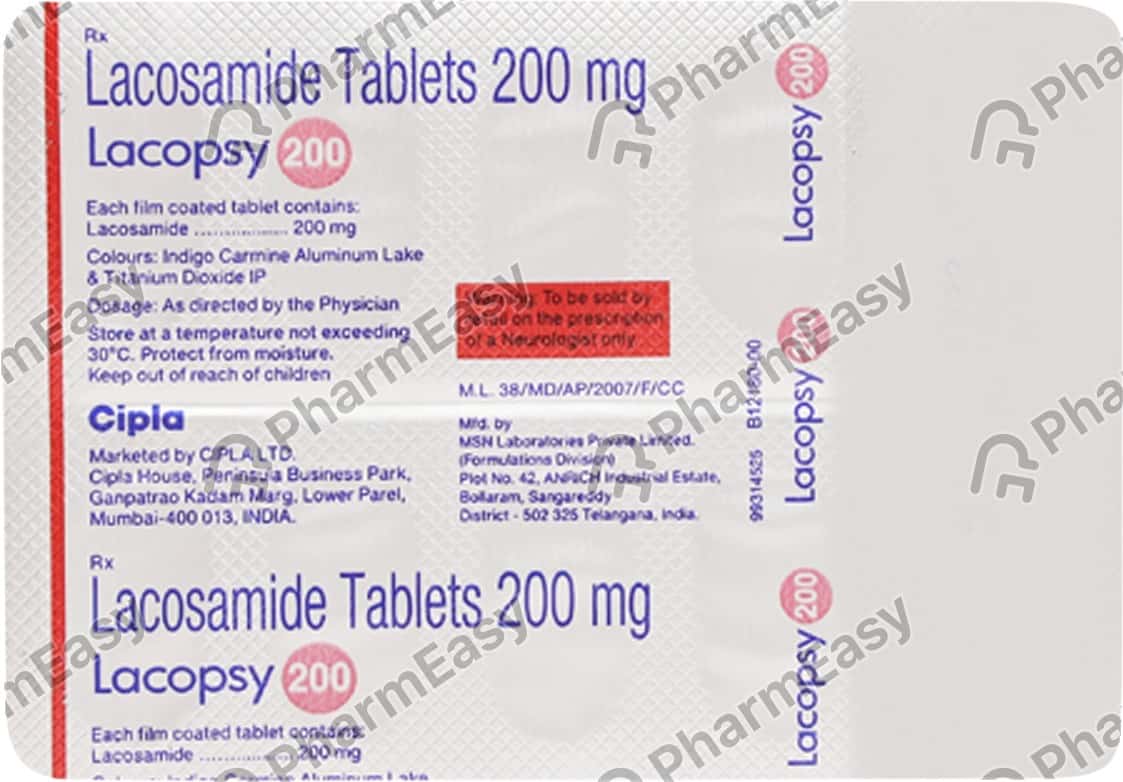 Lacopsy 200 MG Tablet (10): Uses, Side Effects, Price & Dosage | PharmEasy