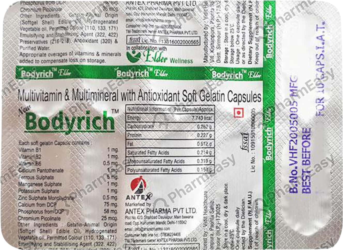 Buy Bodyrich Strip Of 10 Capsules Online at Flat 15% OFF | PharmEasy