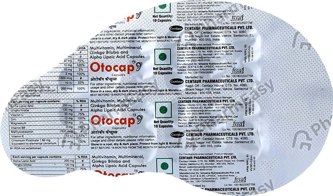 Buy Otocap Strip Of 10 Capsules Online at Flat 15% OFF | PharmEasy