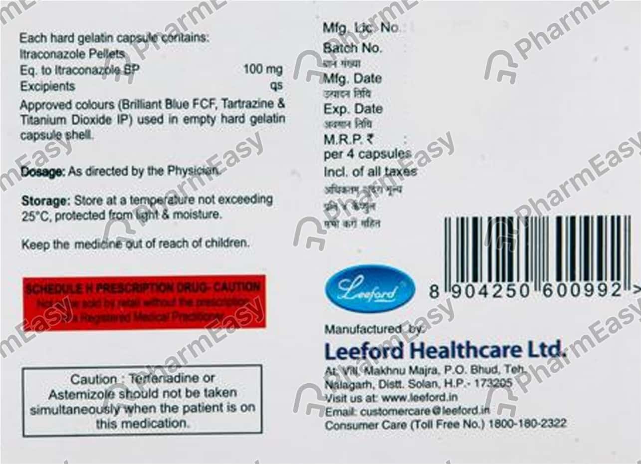 Itrostred 100 MG Capsule (10): Uses, Side Effects, Price, Dosage ...