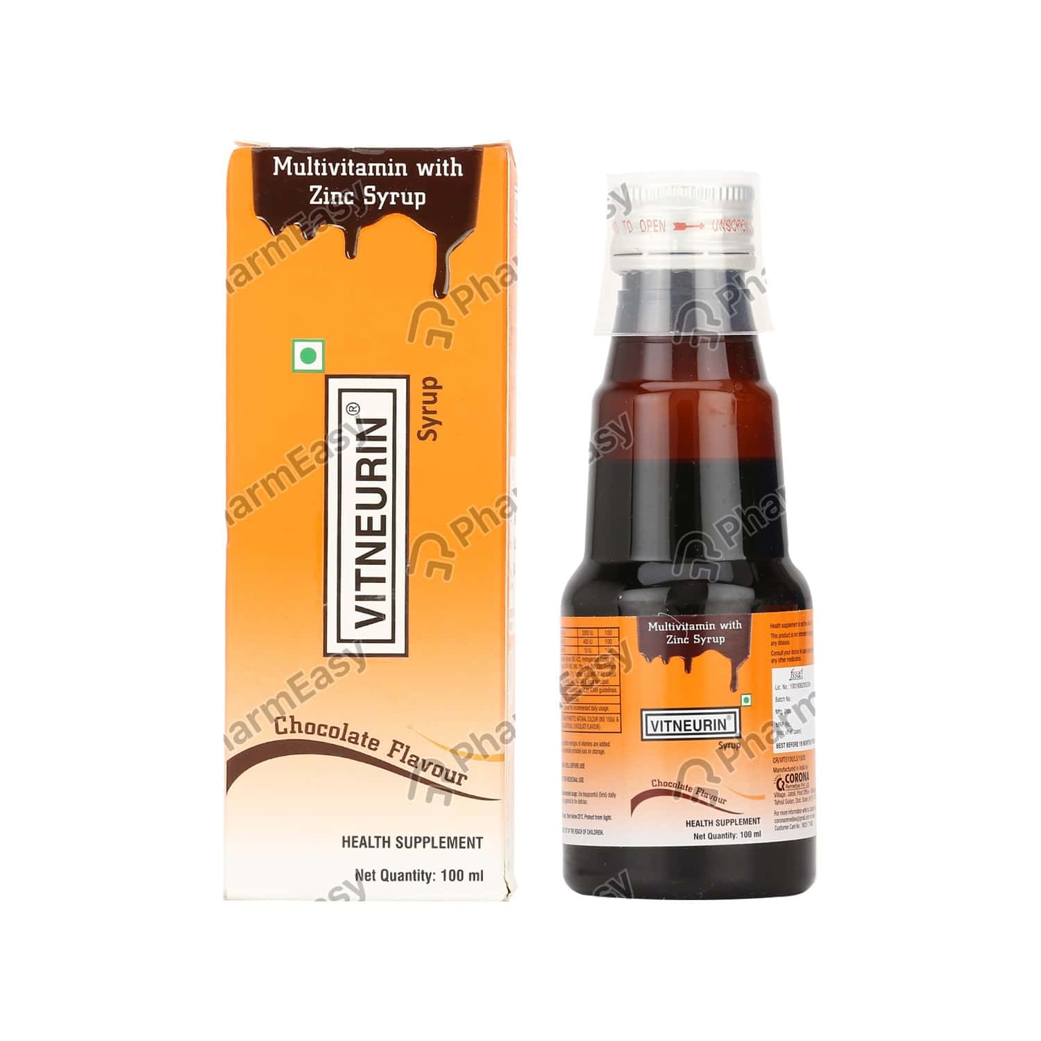 Buy Vitneurin Chocolate Flavour Bottle Of 100ml Syrup Online at Flat 15 ...