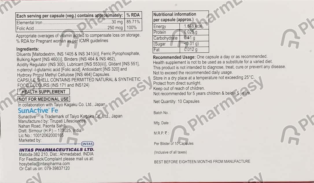 Le Feritas Strip Of 10 Capsules: Uses, Side Effects, Price & Dosage ...