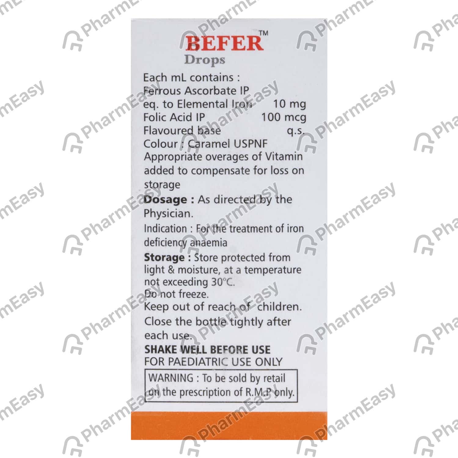 Befer Orange Flavour Bottle Of 15ml Oral Drops: Uses, Side Effects ...