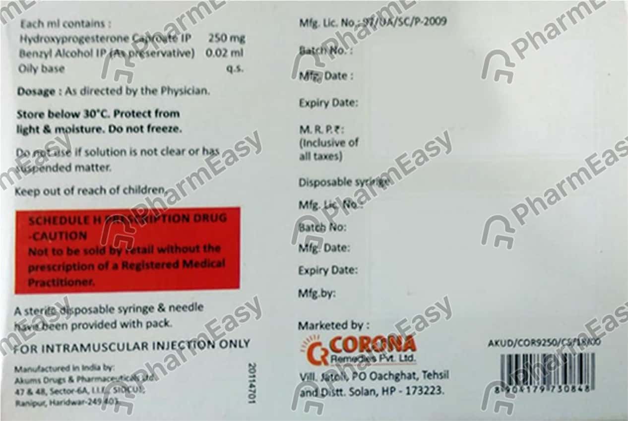 Cor 250 MG Injection (1): Uses, Side Effects, Price & Dosage | PharmEasy