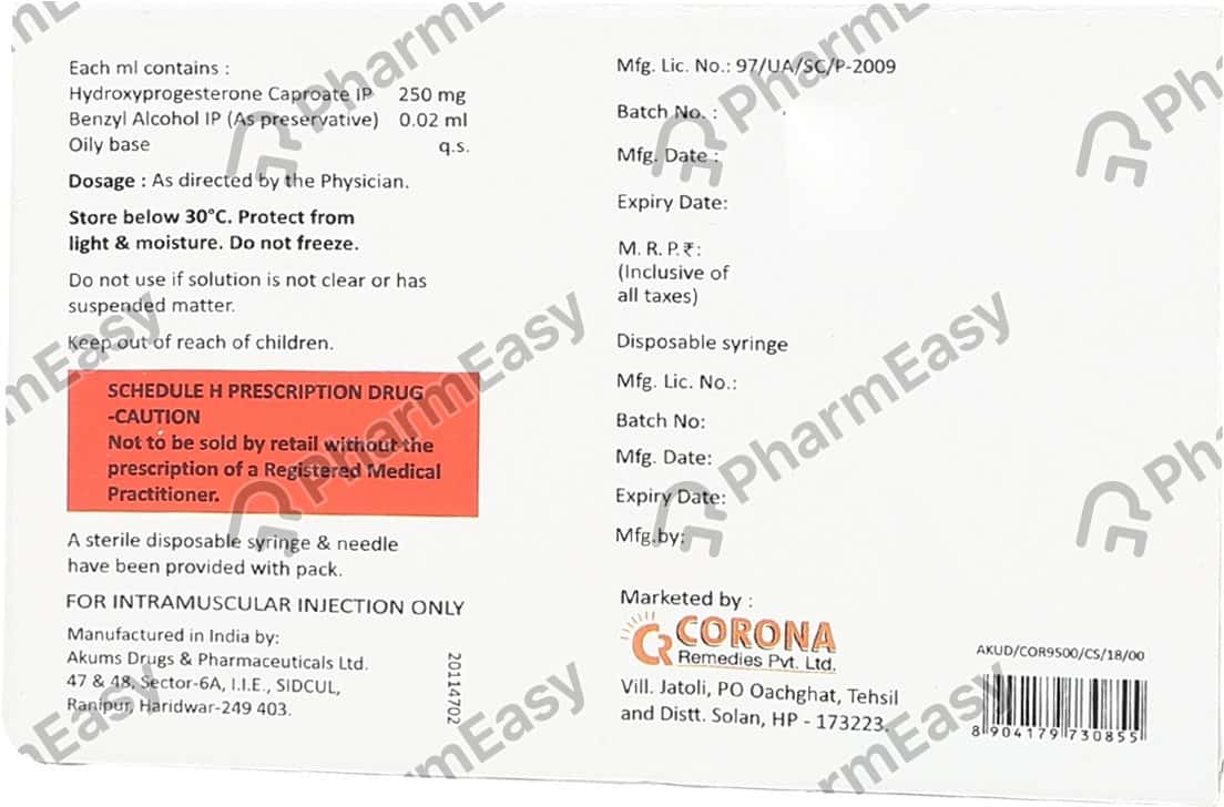 Cor 500 MG Solution For Injection (2): Uses, Side Effects, Price ...