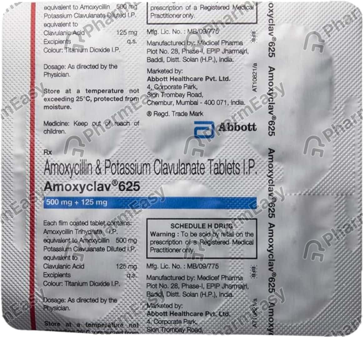 Uxiclav 625mg Strip Of 10 Tablets: Uses, Side Effects, Price & Dosage ...