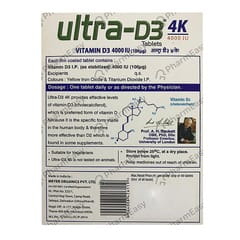 Ultra D3 4000 IU Tablet (48) - Uses, Side Effects, Dosage, Composition ...