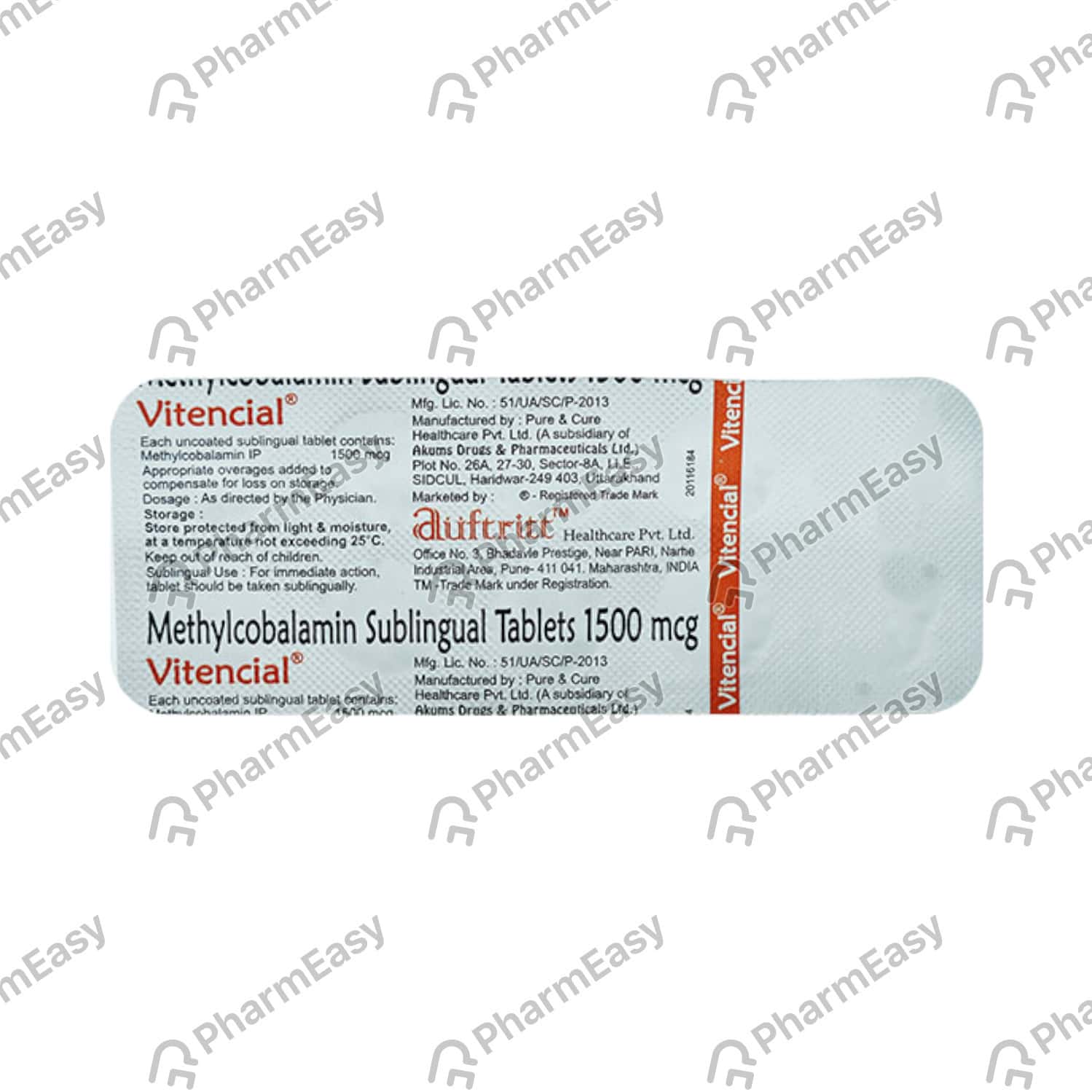 Vitencial 1500 MCG Tablet (10): Uses, Side Effects, Price & Dosage ...