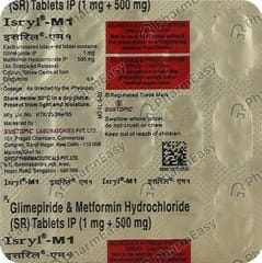 Isryl M 1 Strip Of 15 Tablets: Uses, Side Effects, Price & Dosage ...