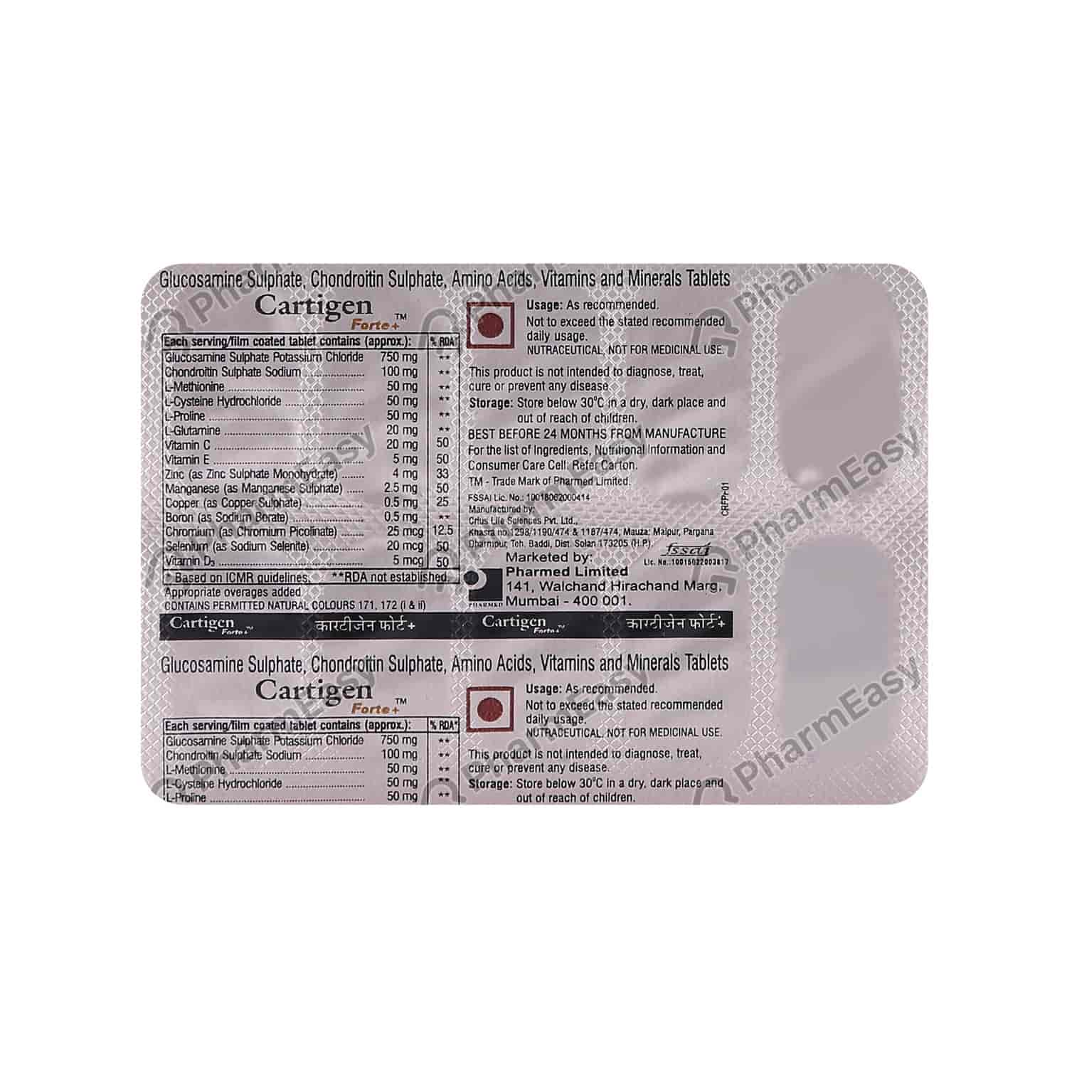 Buy Cartigen Forte Plus Strip Of 10 Tablets Online at flat 15% off ...