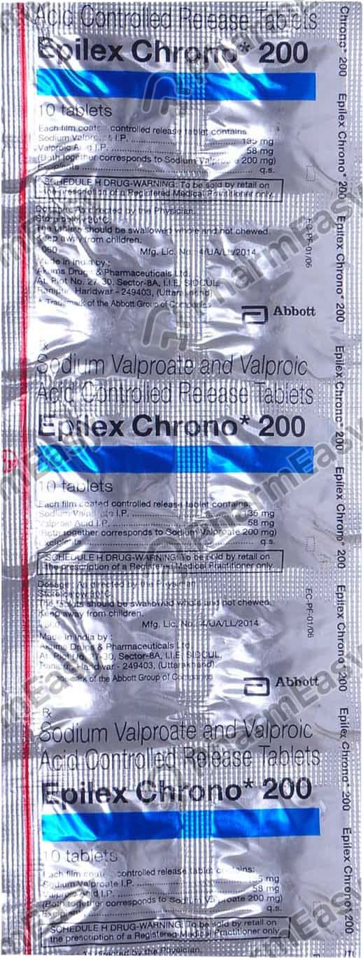 Epilex Chrono 200mg Strip Of 15 Tablets: Uses, Side Effects, Price ...
