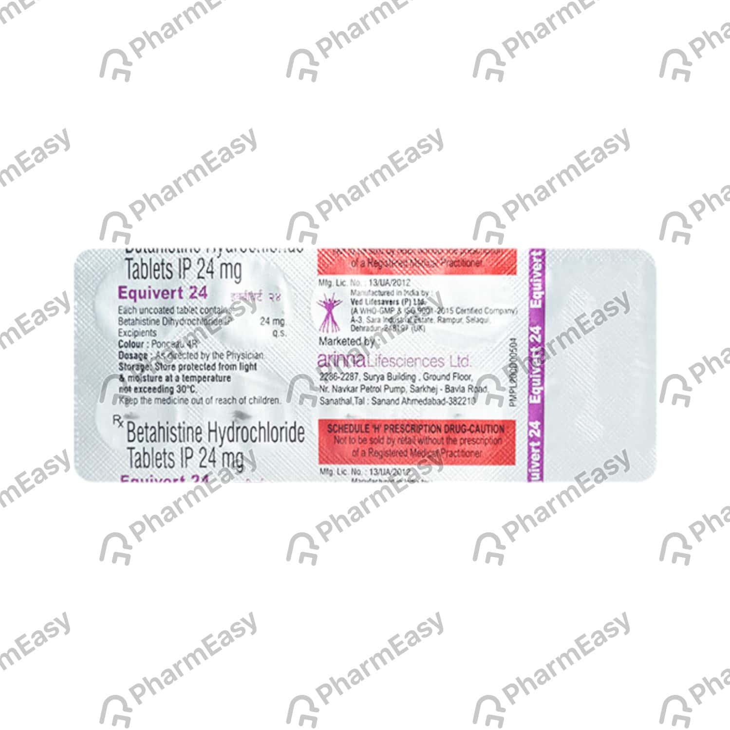 Equivert 24 MG Tablet (10): Uses, Side Effects, Price & Dosage | PharmEasy