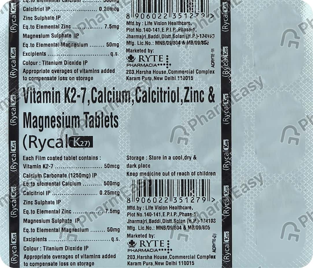 Buy Rycal K27 Strip Of 15 Tablets Online at Flat 15% OFF | PharmEasy