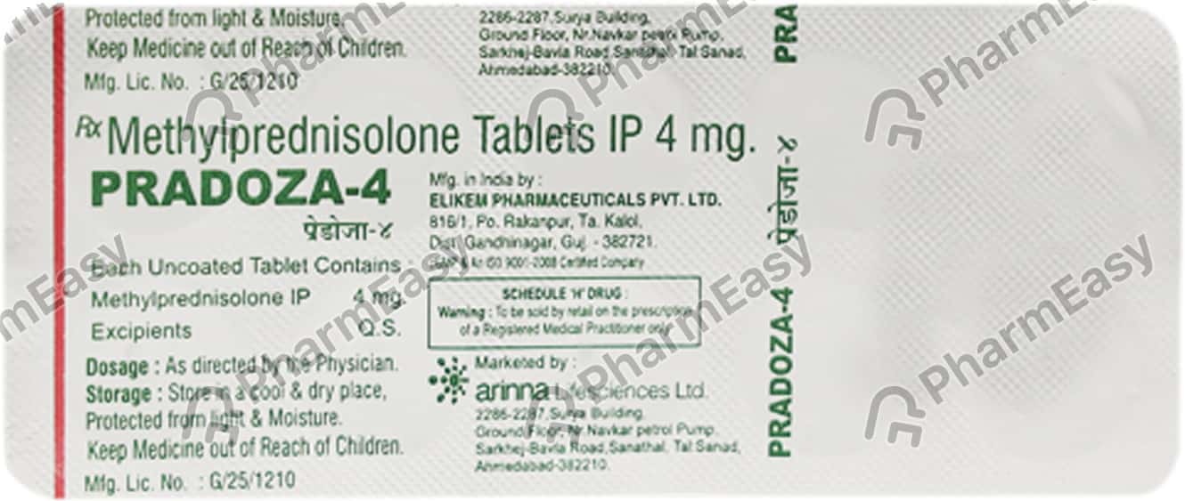 Pradoza 4 MG Tablet (10): Uses, Side Effects, Price & Dosage | PharmEasy