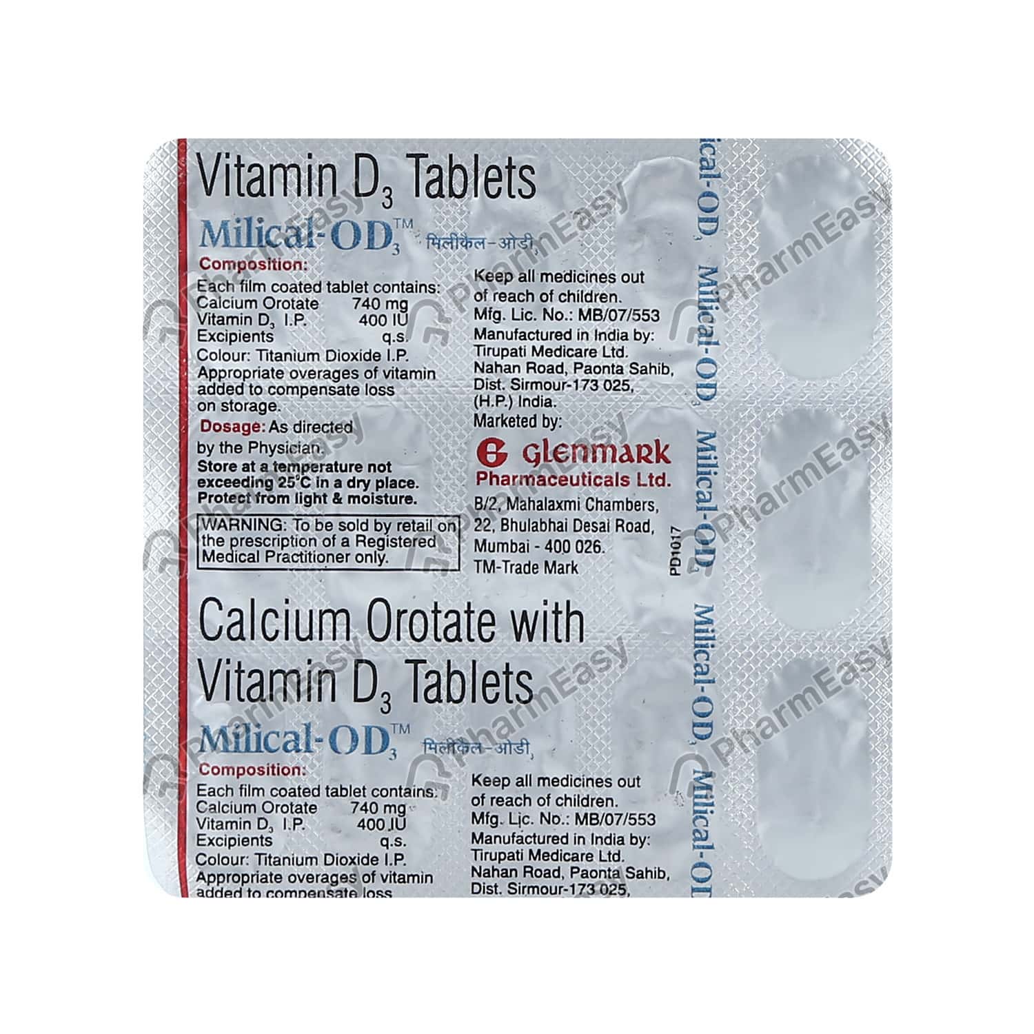 Milical Od3 Tablet 15'S - Uses, Side Effects, Dosage, Composition ...