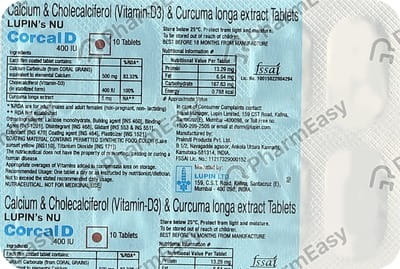 Buy Lupins Nu Corcal D 400iu Strip Of 10 Tablets Online at Flat 15% OFF ...