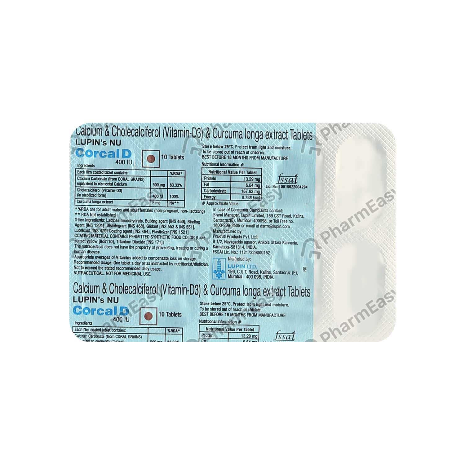 Buy Lupin'S Nu Corcal D 400iu Tab 10'S Online at Flat 18% OFF* | PharmEasy