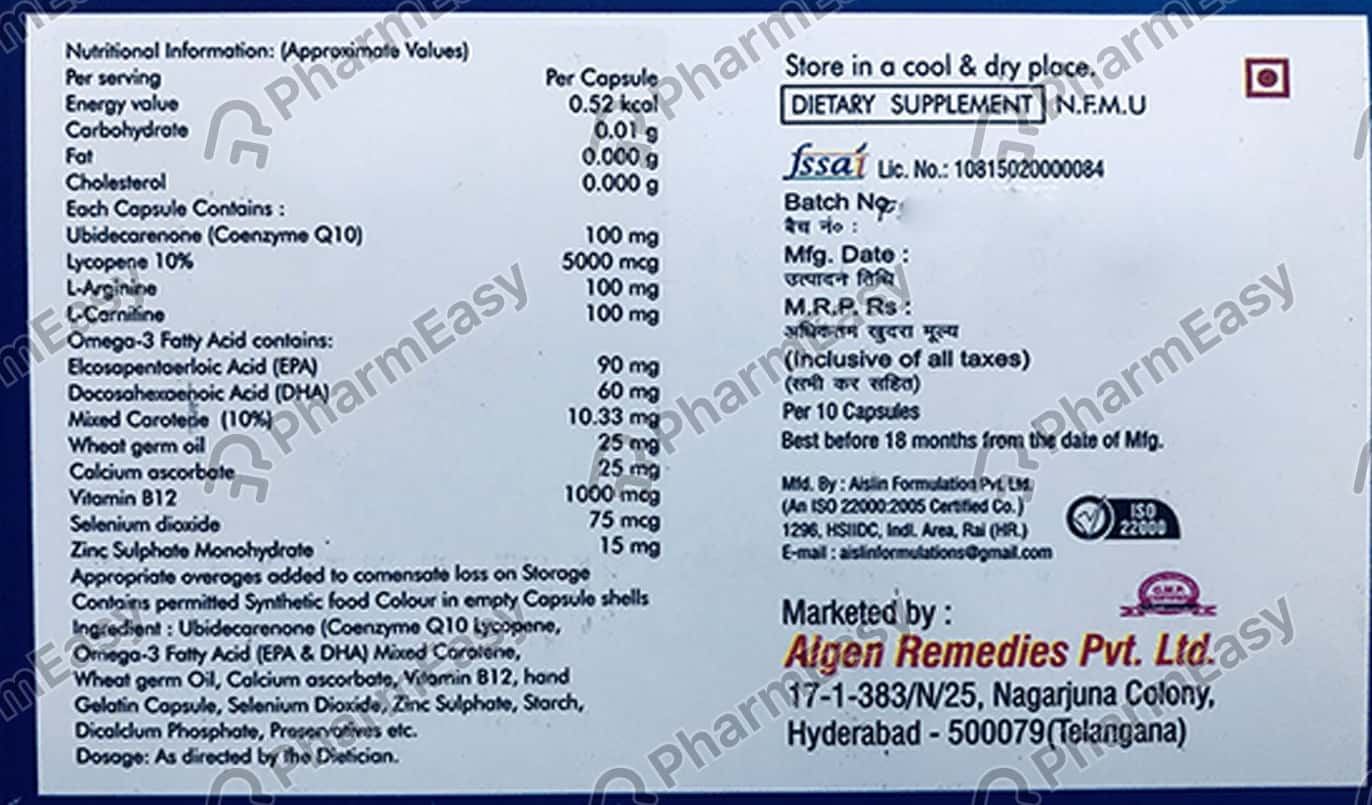 Buy L Gold Max Strip Of 10 Capsules Online at Flat 15% OFF | PharmEasy