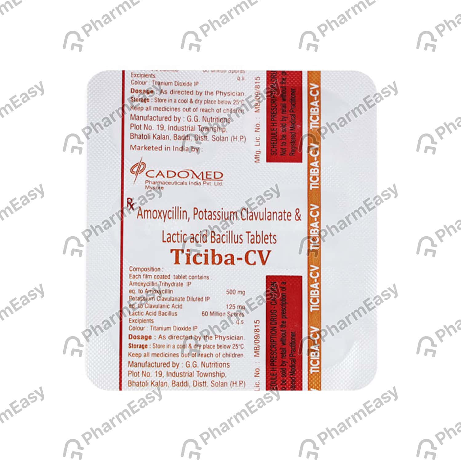 Ticiba Cv Strip Of 6 Tablets: Uses, Side Effects, Price & Dosage ...