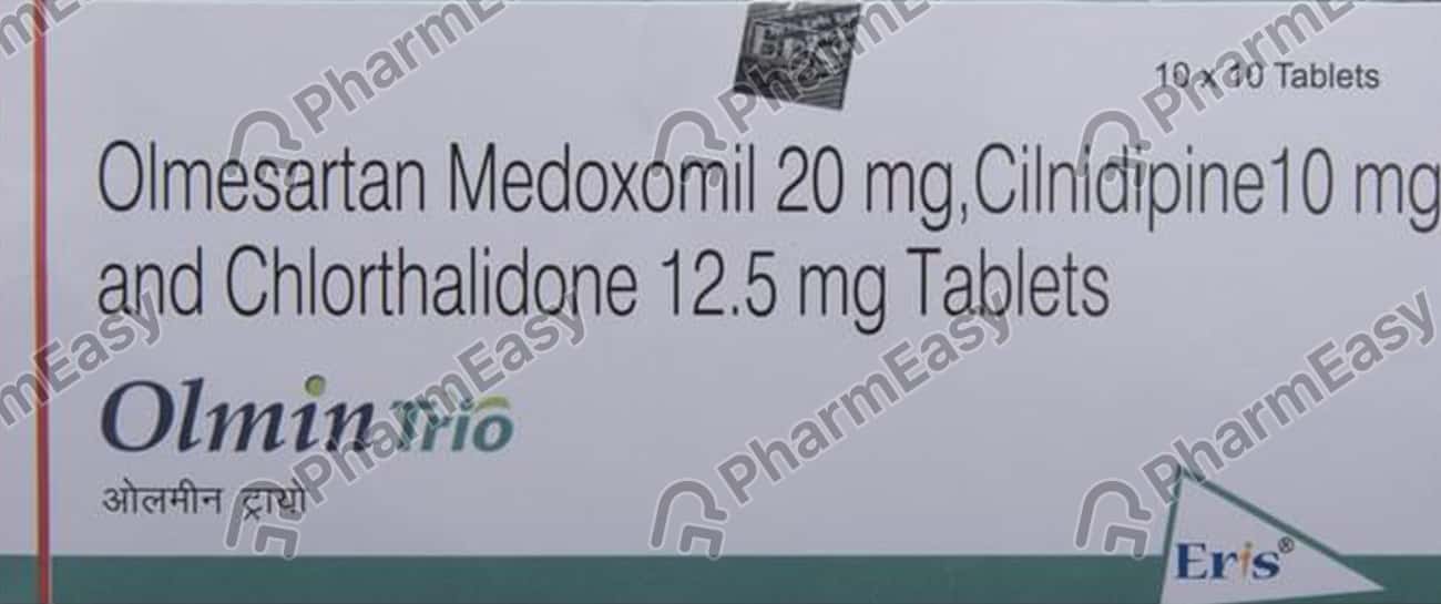 Olmin Trio 20/10/12.5mg Strip Of 10 Tablets: Uses, Side Effects, Price ...