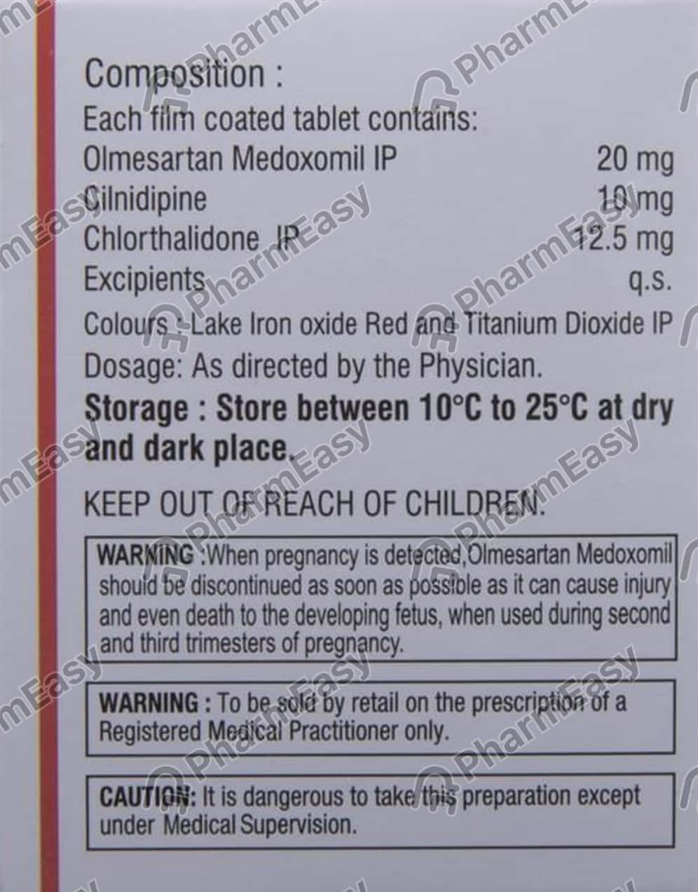Olmin Trio Strip Of 10 Tablets: Uses, Side Effects, Price & Dosage ...