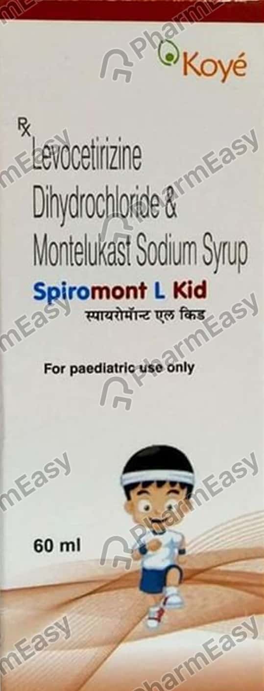 Spiromont L Kid Syrup 60ml: Uses, Side Effects, Price & Dosage | PharmEasy