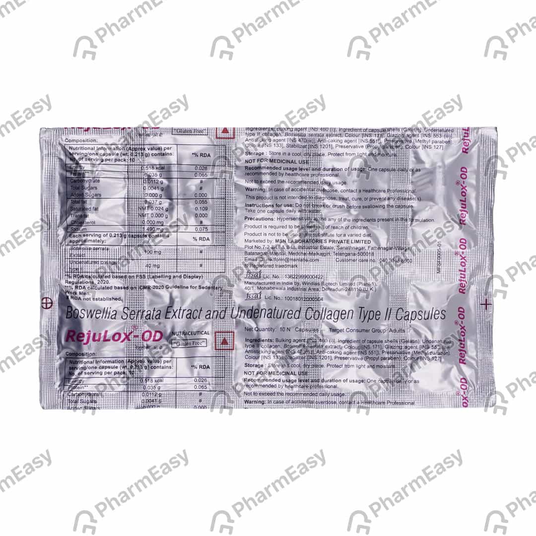 Buy REJUNEX OD STRIP OF 10 CAPSULES Online & Get Upto 60% OFF at PharmEasy