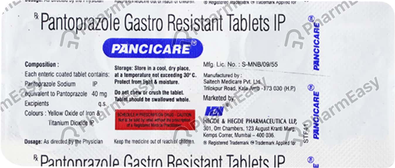 Pancicare 40 MG Tablet (10): Uses, Side Effects, Price & Dosage | PharmEasy