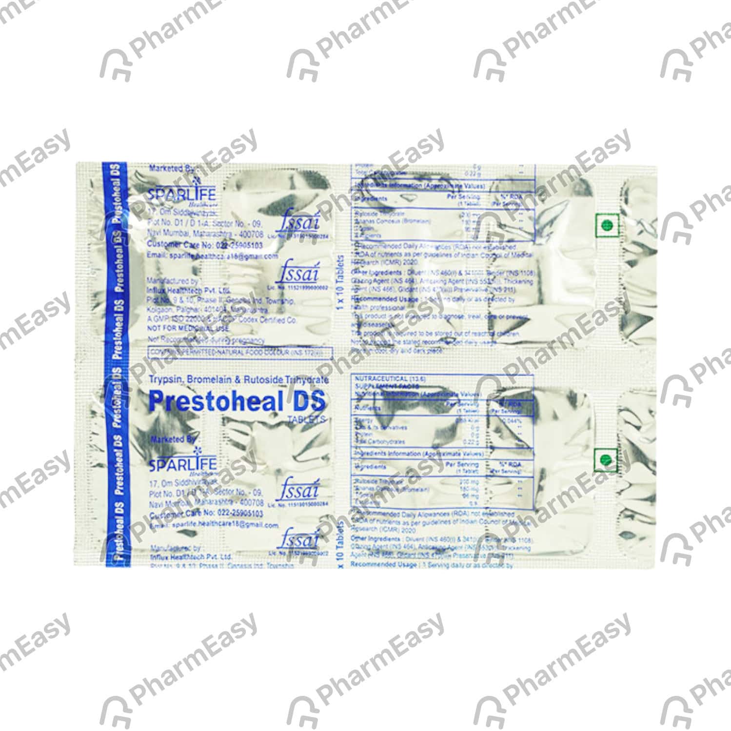 Prestoheal Ds Strip Of 10 Tablets: Uses, Side Effects, Price & Dosage ...