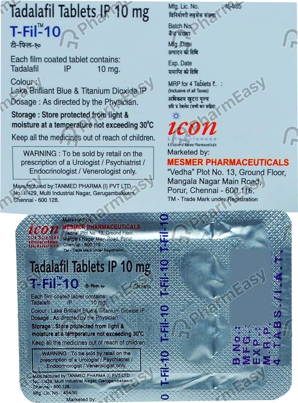 T Fil 10 MG Tablet (4): Uses, Side Effects, Price & Dosage | PharmEasy