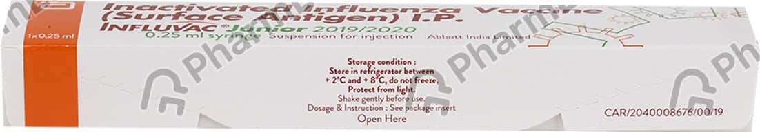Influvac Junior 0.25 ML Suspension For Vaccine (0.25): Uses, Side ...