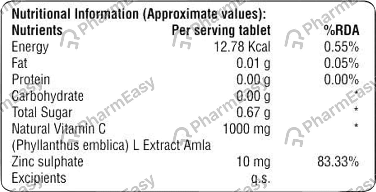 Ctris 1000 MG Effervescent Tablet (20): Uses, Side Effects, Price ...