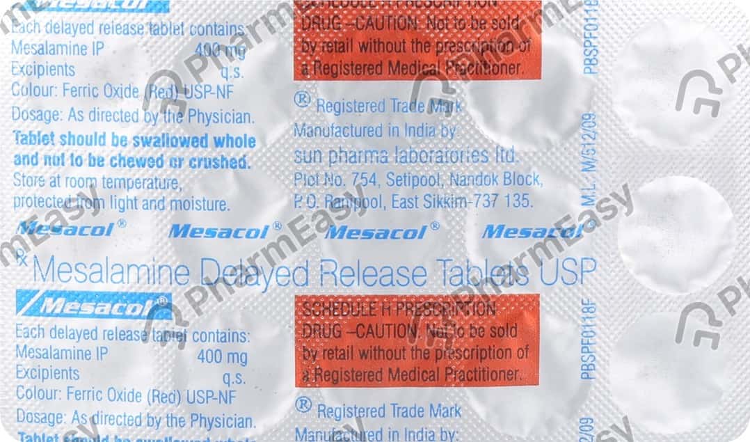 Mesacol 400 MG Tablet (15): Uses, Side Effects, Price & Dosage | PharmEasy