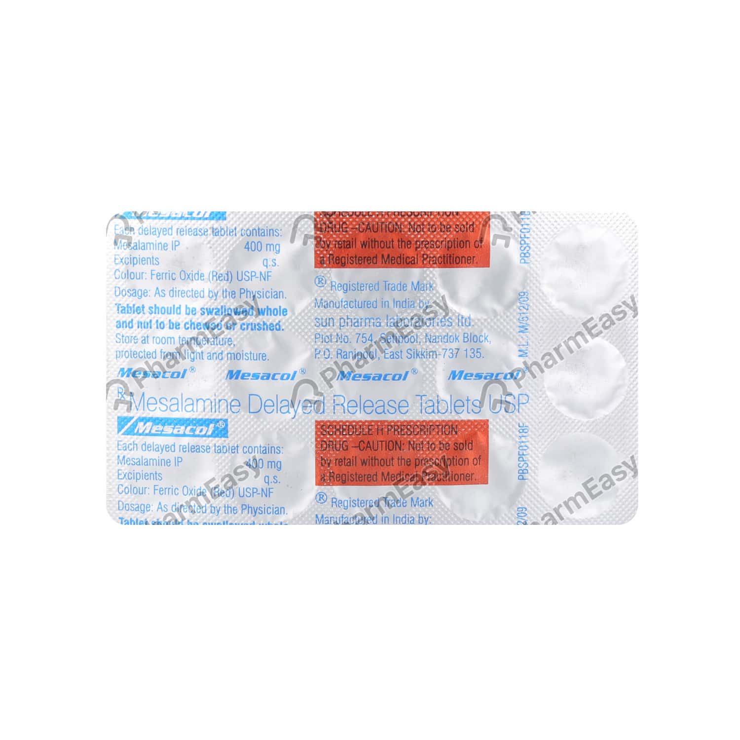 Mesacol 400 MG Tablet (15) - Uses, Side Effects, Dosage, Composition ...