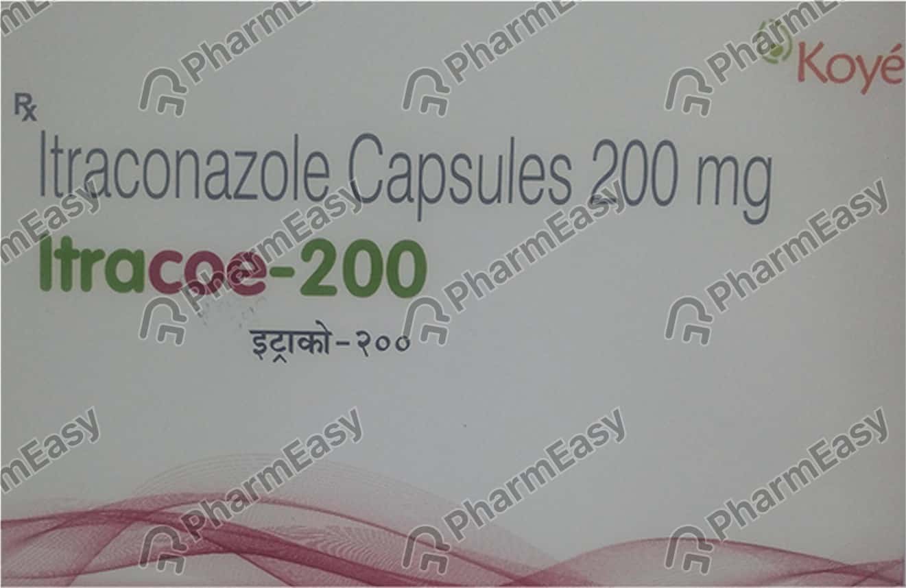 Itracoe 200 MG Capsule (10): Uses, Side Effects, Price & Dosage | PharmEasy