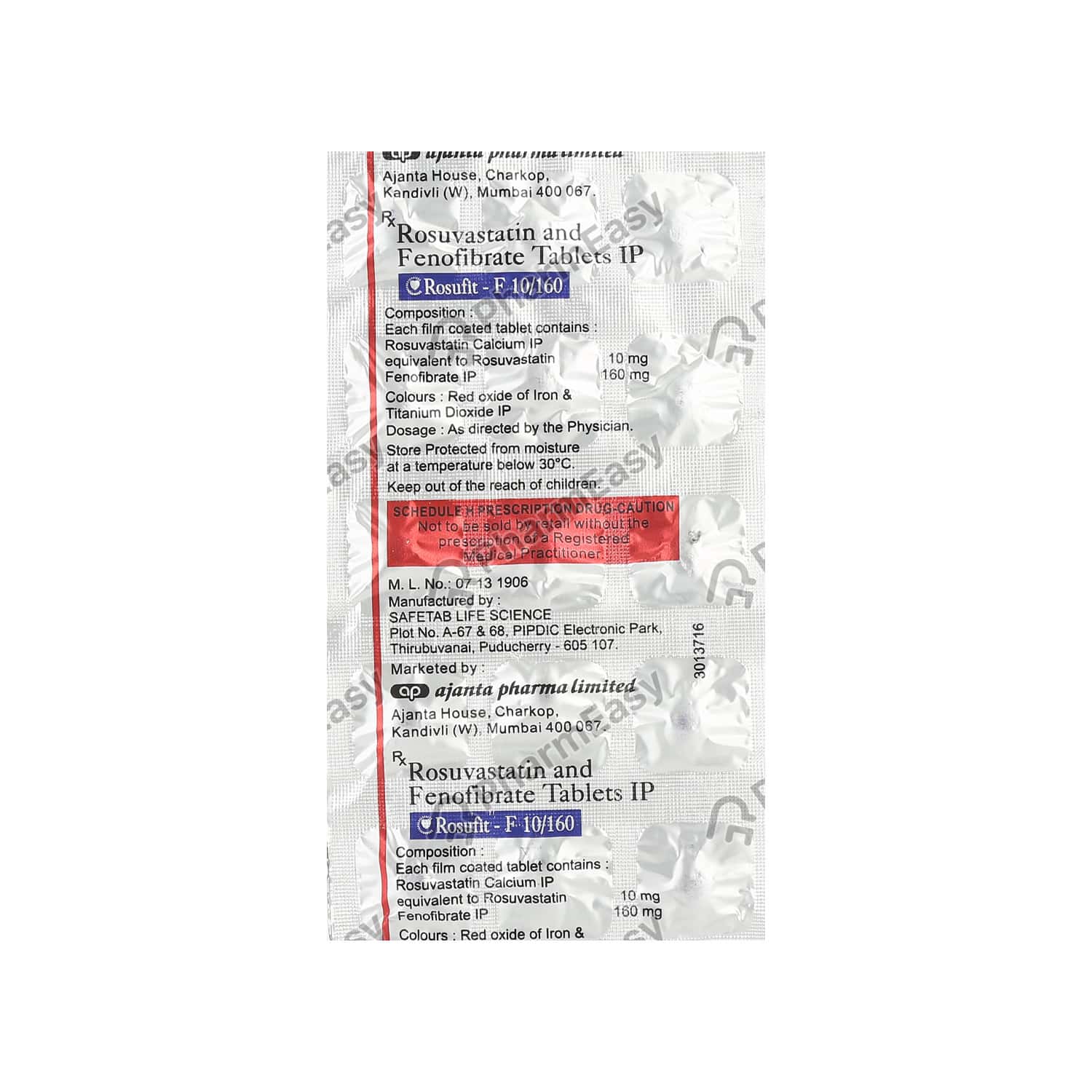 Buy Rosufit F 10/160mg Tablet 15'S Online at Flat 18% OFF* | PharmEasy