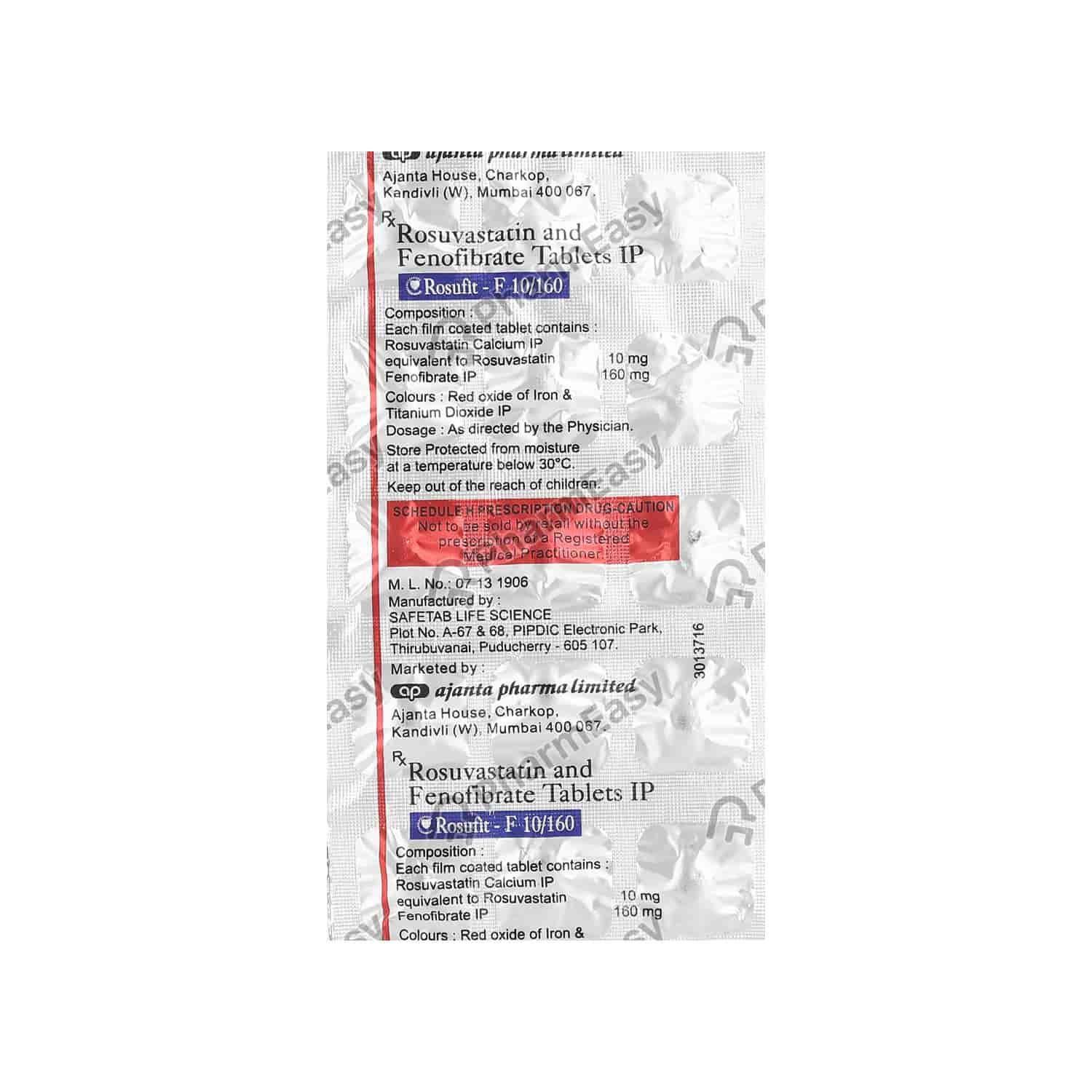 Buy Rosufit F 10/160mg Tablet 15'S Online at Flat 18% OFF* | PharmEasy