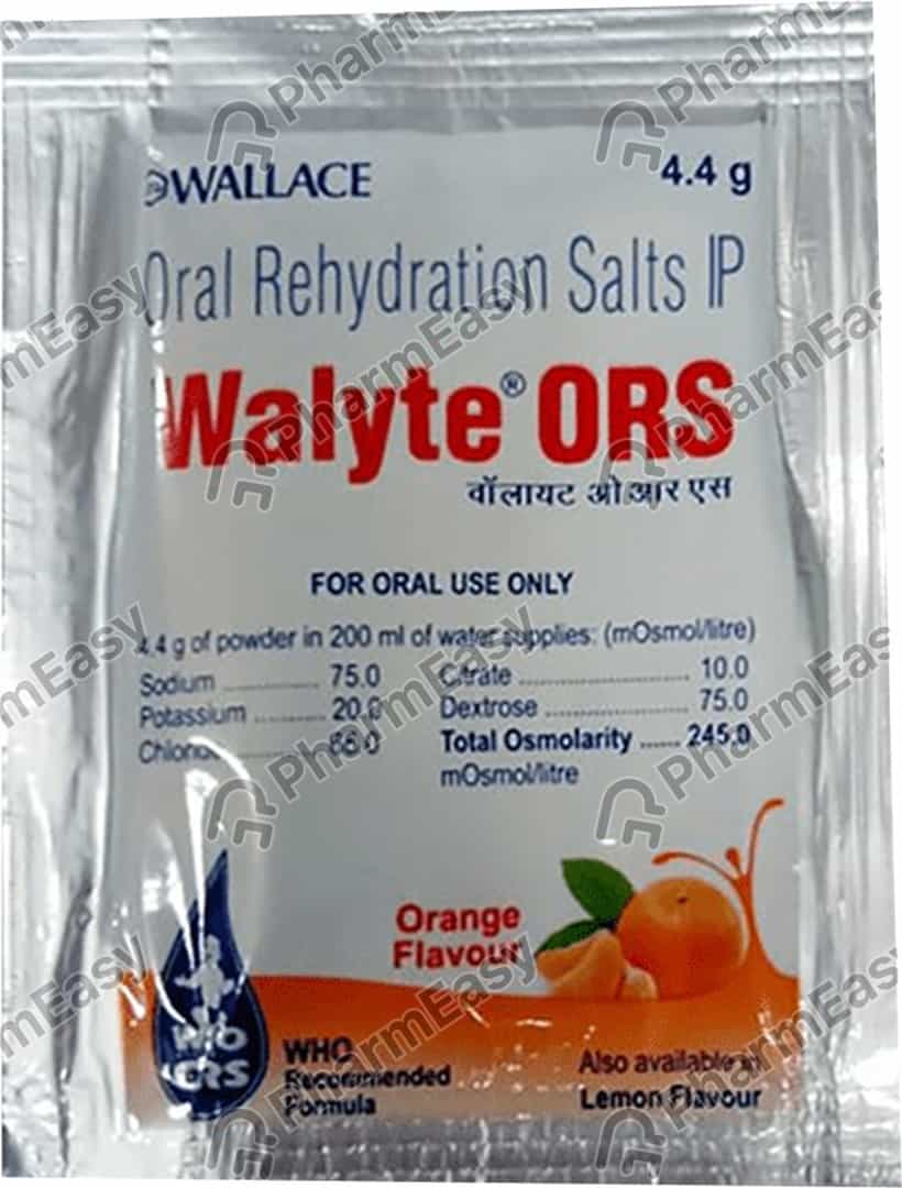 Buy WALYTE ORS ORANGE FLAVOUR SACHET OF 22GM POWDER Online & Get Upto ...